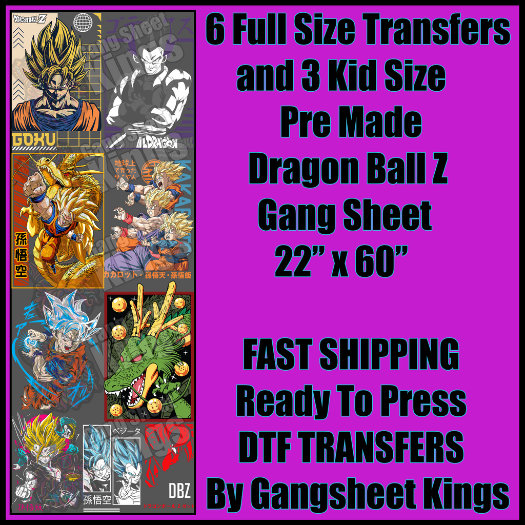 Dragon Ball Z Gangsheet – Gang sheet kings