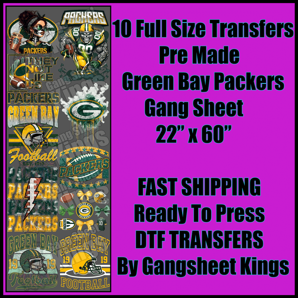 Green Bay Packers NFL Gangsheet – Gang sheet kings