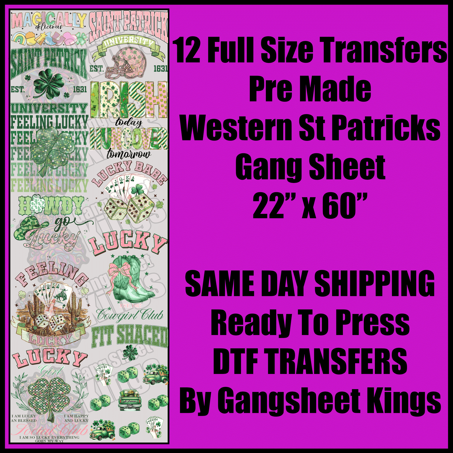 St Patrick's Day – Gang sheet kings
